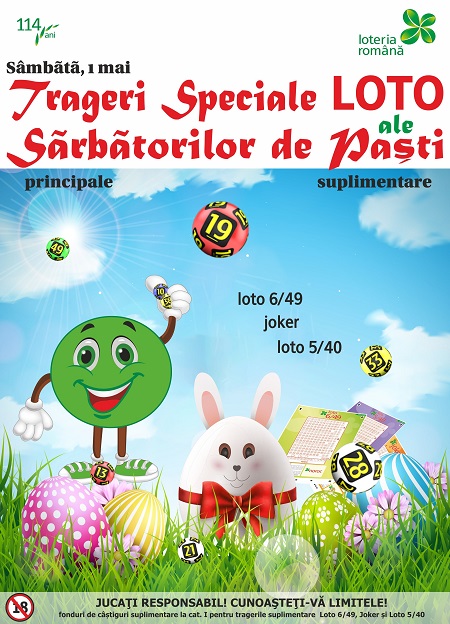 TRAGERILE SPECIALE LOTO ALE SARBATORILOR DE PASTI – Loteria Romana