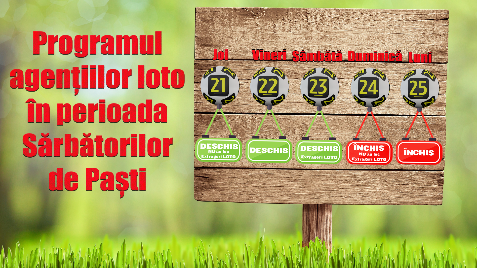 Program agentii loto in perioada Sarbatorilor de Pasti – Loteria Romana